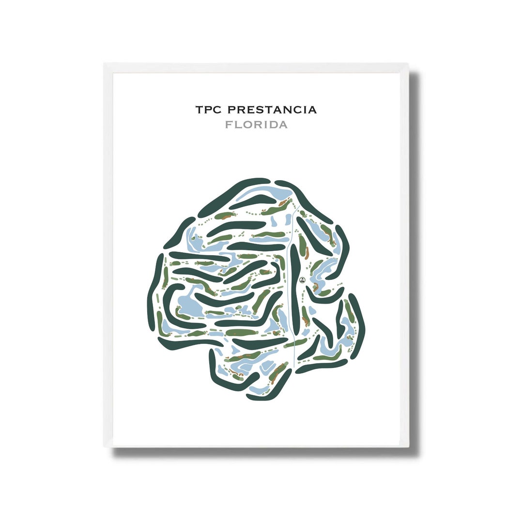 TPC Prestancia, Florida | Golf Course Map, Golf Map, Golfer Gift for ...
