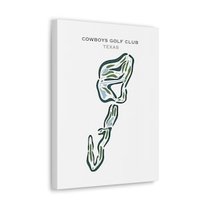 Cowboys Golf Club, Texas Golf Course Map Canvas, Golf Map Wall Art ...
