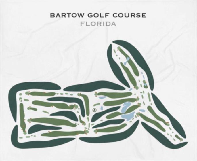 Bartow Golf Course, Florida | Golf Course Map, Golf Map, Golfer Gift ...