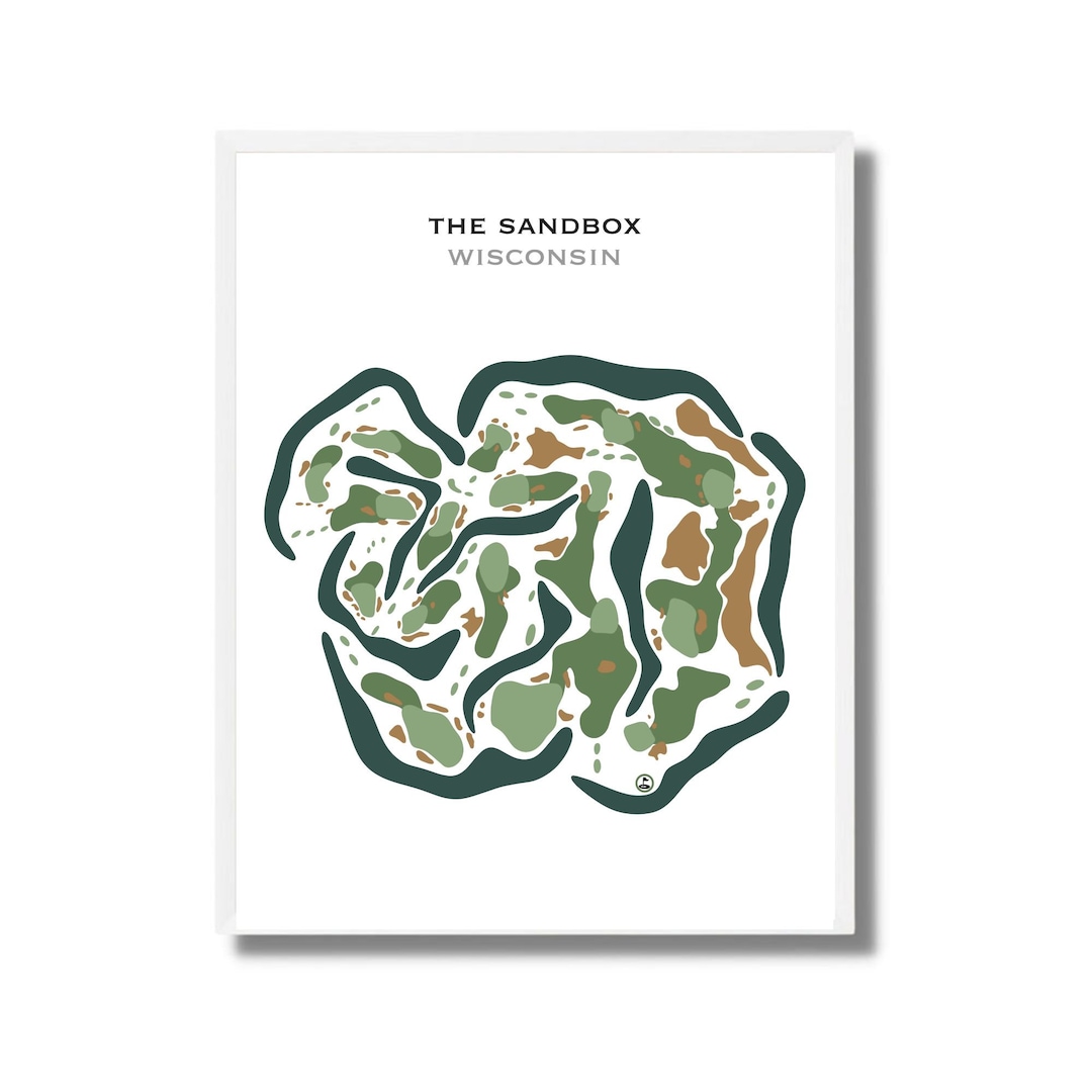 The Sandbox, Wisconsin | Golf Course Map, Golf Map, Golfer Gift for Him ...