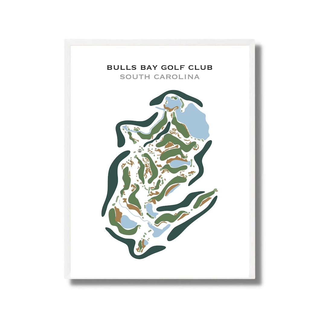 Bulls Bay Golf Club, SC | Golf Course Map, Golf Map, Golfer Gift for ...