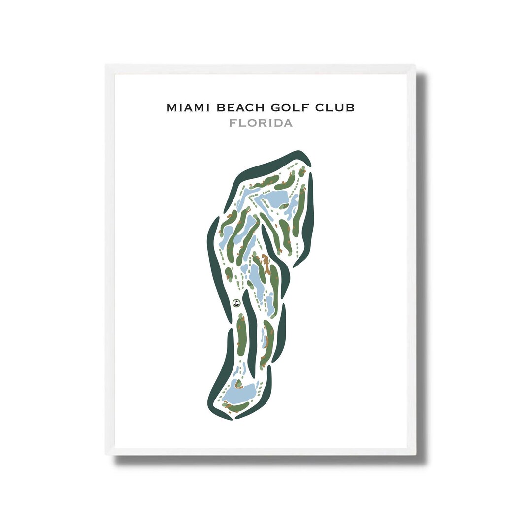 Miami Beach Golf Club, FL | Golf Course Map, Golf Map, Golfer Gift for ...