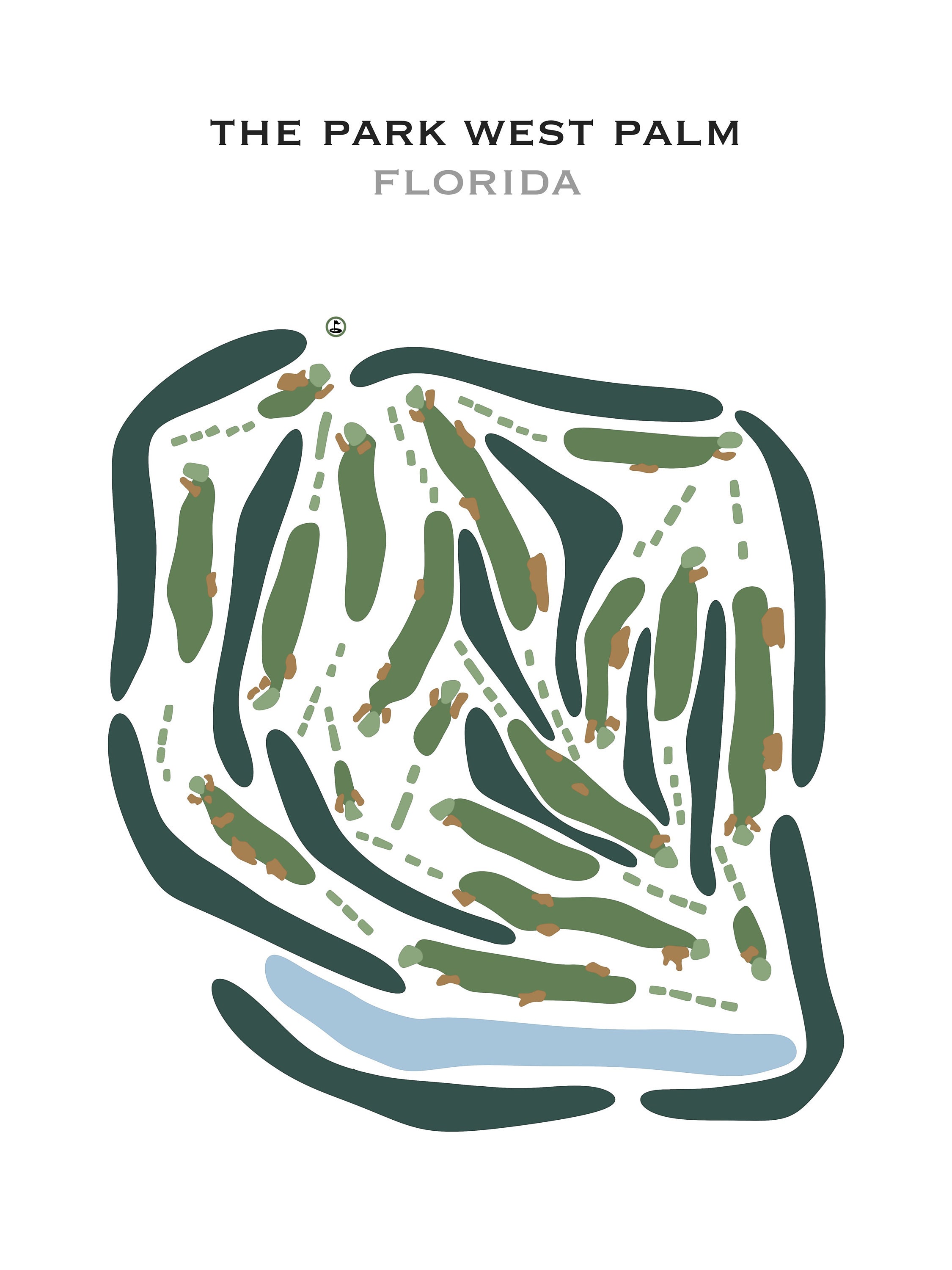 The Park West Palm Florida Golf Course Map Home Decor - Etsy