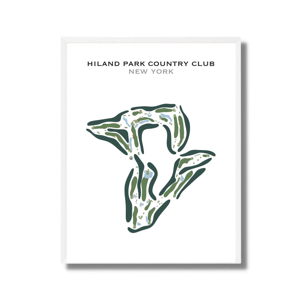 Hiland Park Country Club, NY | Golf Course Map, Golf Map, Golfer Gift ...