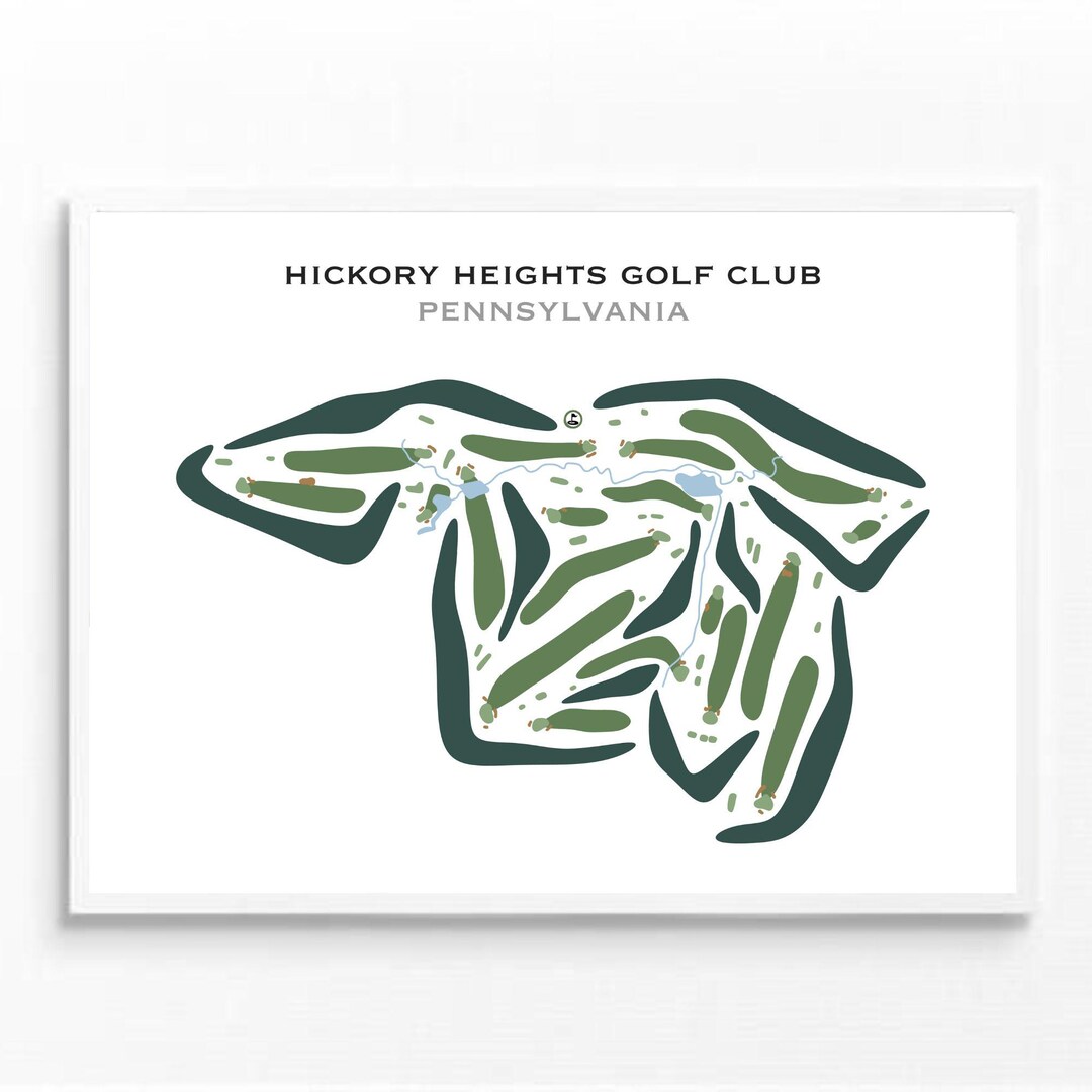 Hickory Heights Golf Club, PA | Golf Course Map, Golf Map, Golfer Gift ...