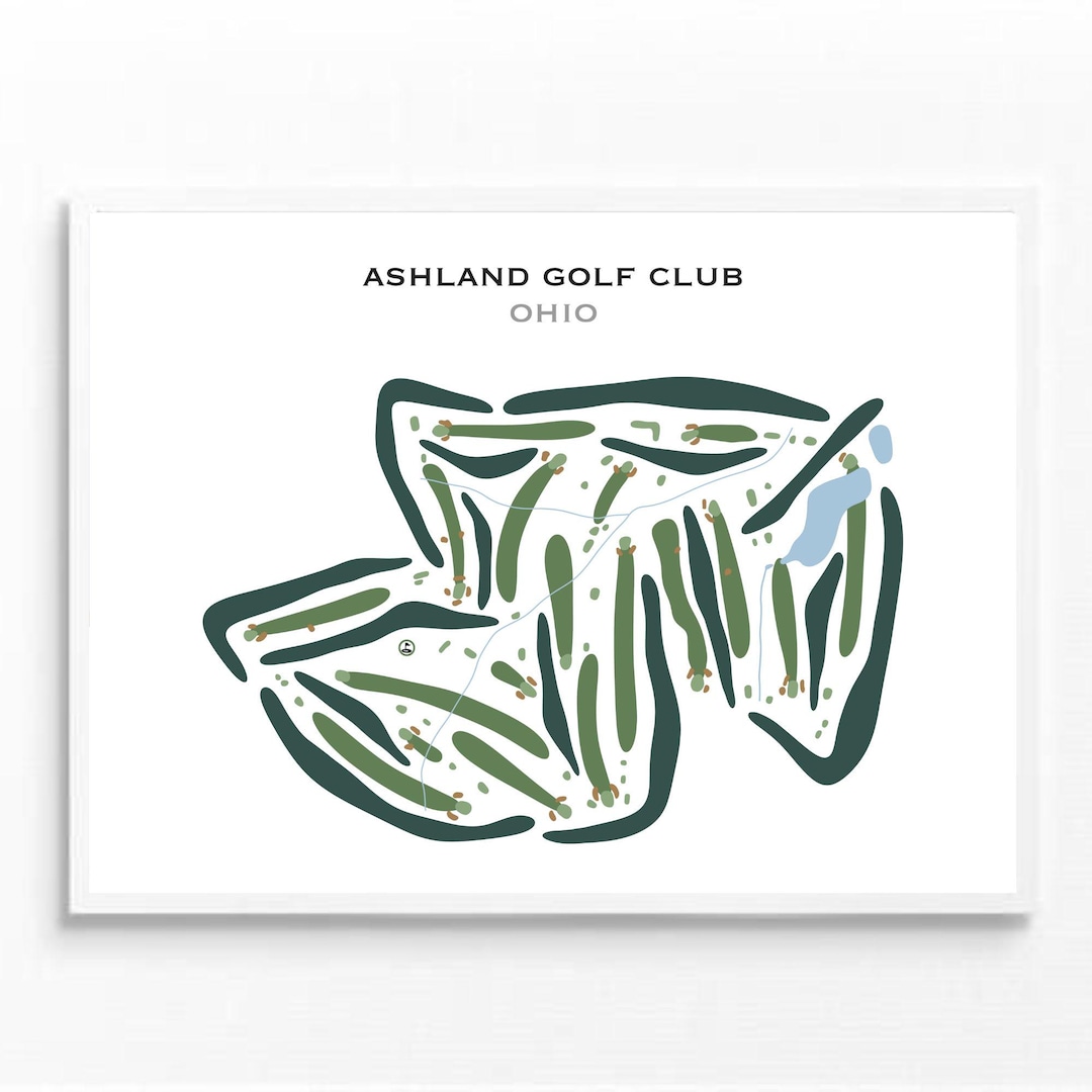 Ashland Golf Club, Ohio | Golf Course Map, Golf Map, Golfer Gift for ...
