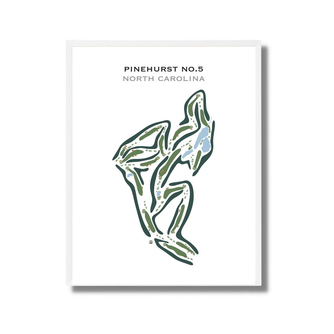 Pinehurst No.5, NC | Golf Course Map, Golf Map, Golfer Gift for Him ...