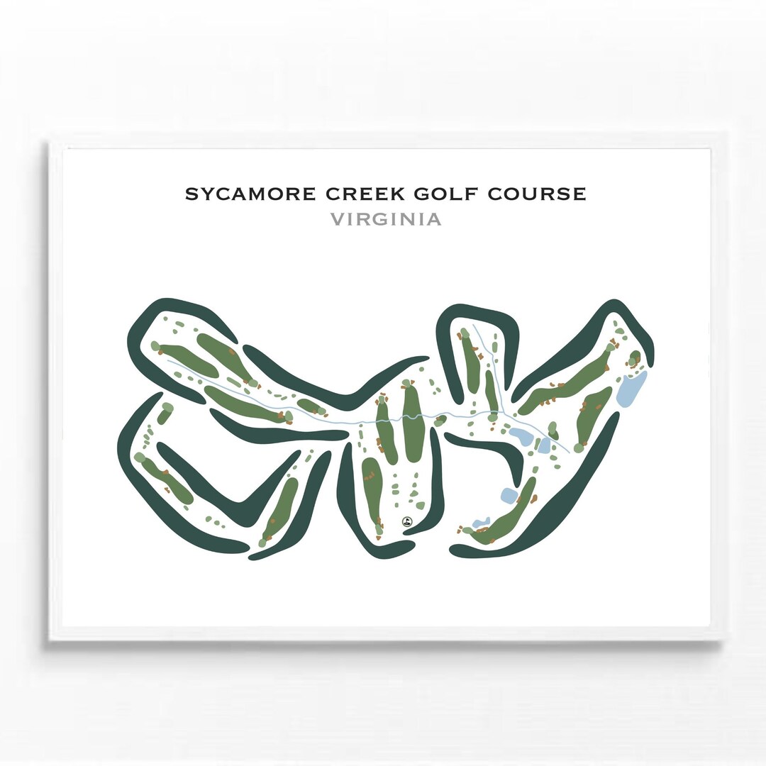 Sycamore Creek Golf Course, VA | Golf Course Map, Decor, Golfer Gift ...
