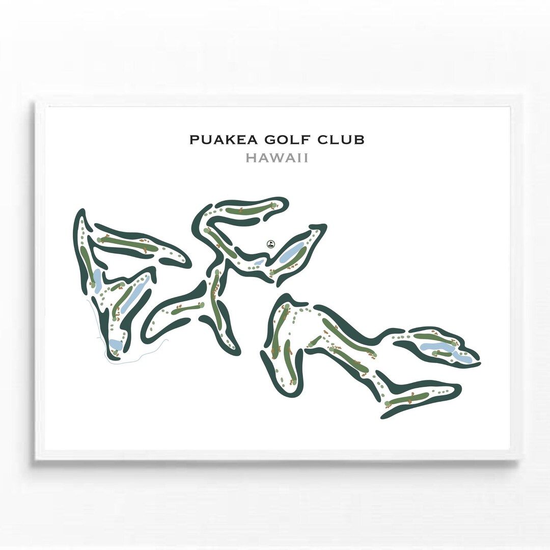 Puakea Golf Club Hawaii Golf Course Map Home Decor Golfer - Etsy