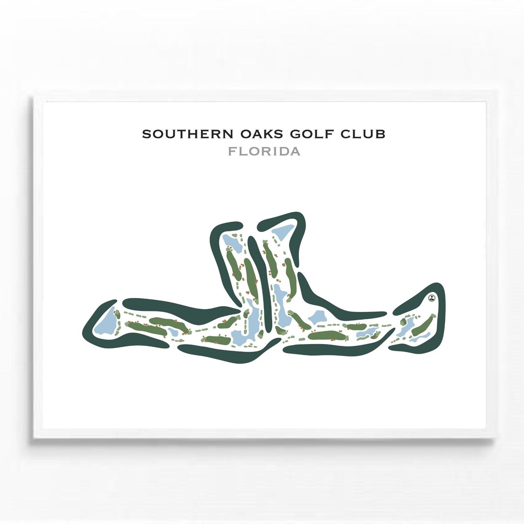 Southern Oaks Golf Club, FL | Golf Course Map, Golf Map, Golfer Gift ...