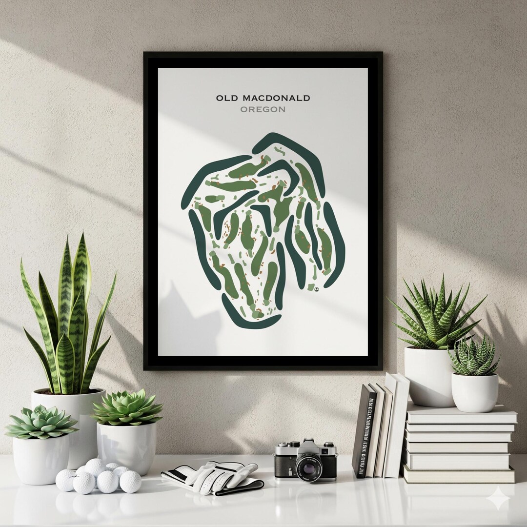 Old Macdonald, Oregon | Golf Course Map, Golf Map, Golfer Gift for Him ...