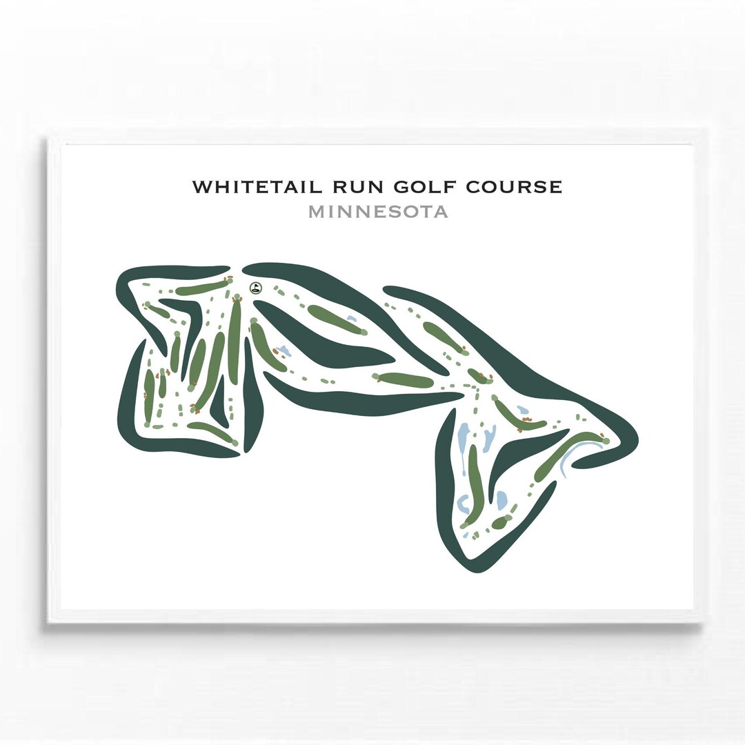 Whitetail Run Golf Course, MN Golf Course Map Wall Art, Golf Map Canvas ...