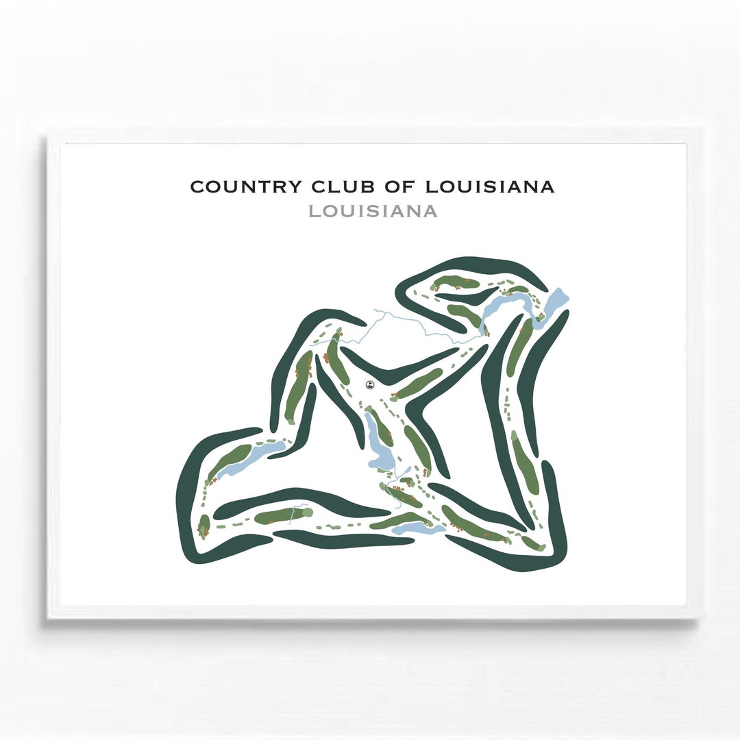 Country Club of Louisiana, LA | Golf Course Map, Golf Map, Golfer Gift ...