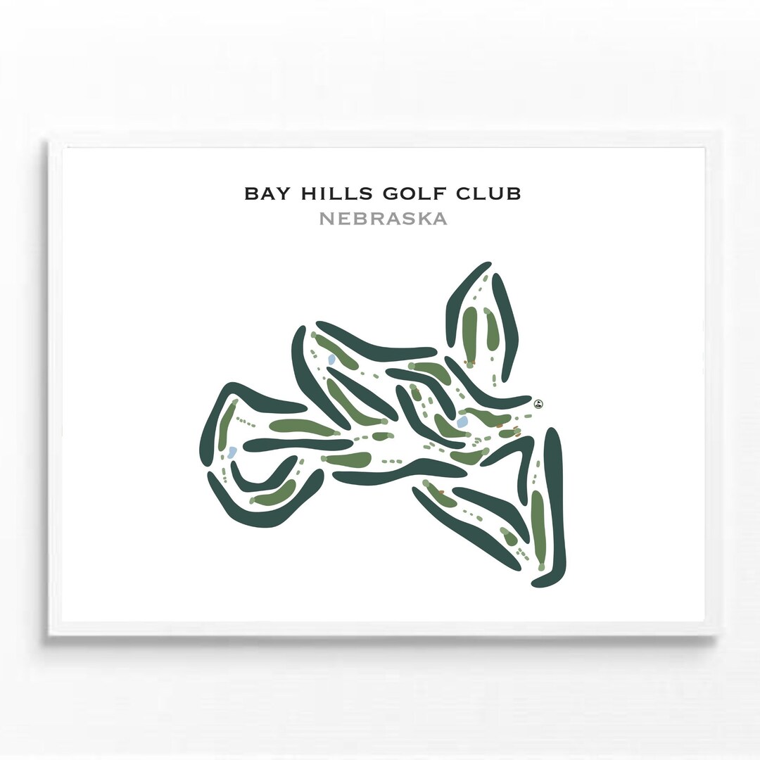 Bay Hills Golf Club, Nebraska | Golf Course Map, Golf Map, Golfer Gift ...