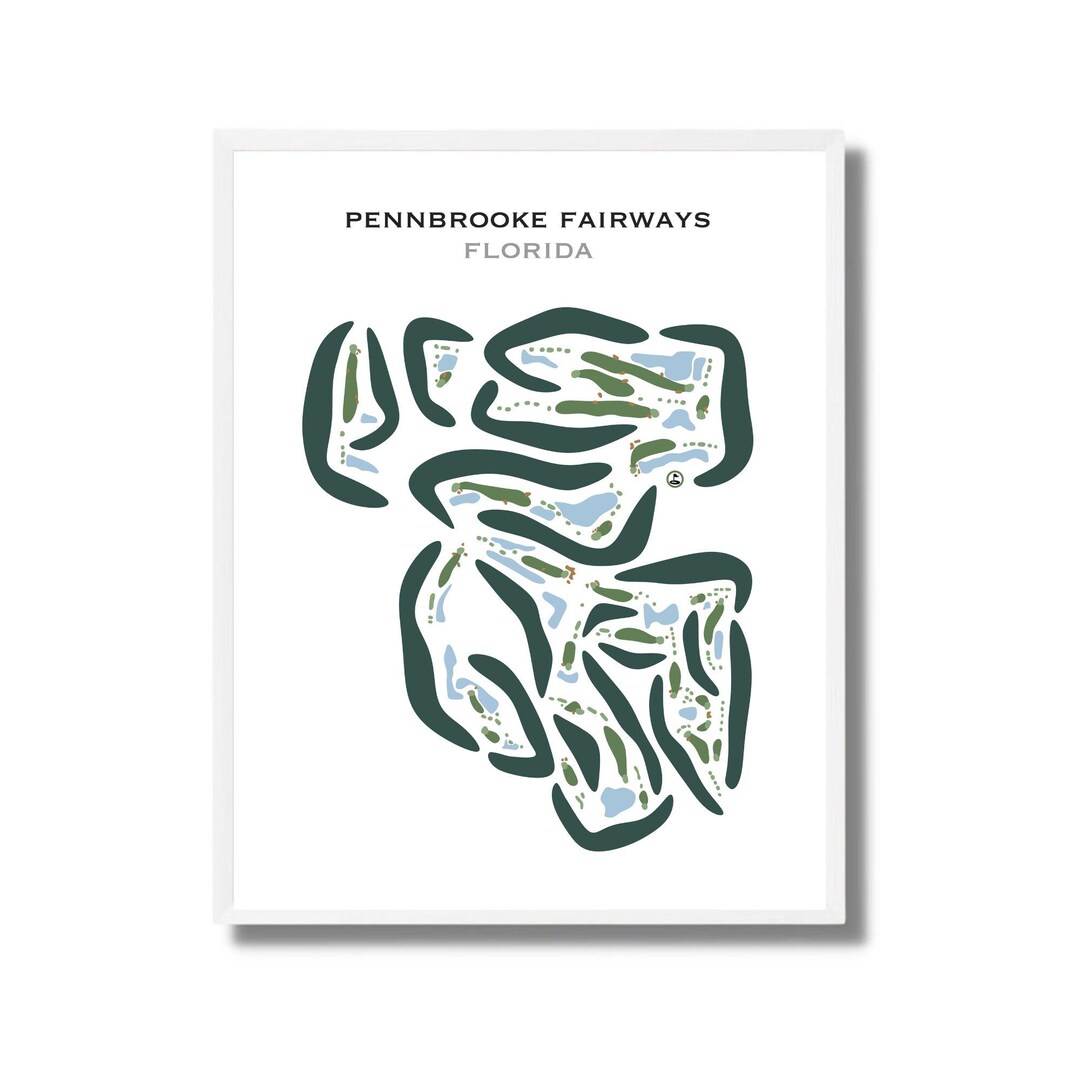 Pennbrooke Fairways, Florida | Golf Course Map, Golf Map, Golfer Gift ...
