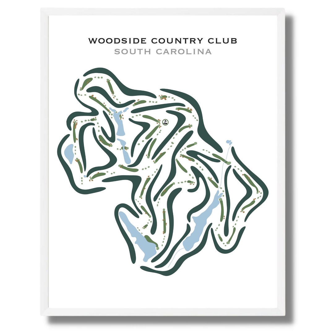 Woodside Country Club SC Golf Course Map Home Decor - Etsy