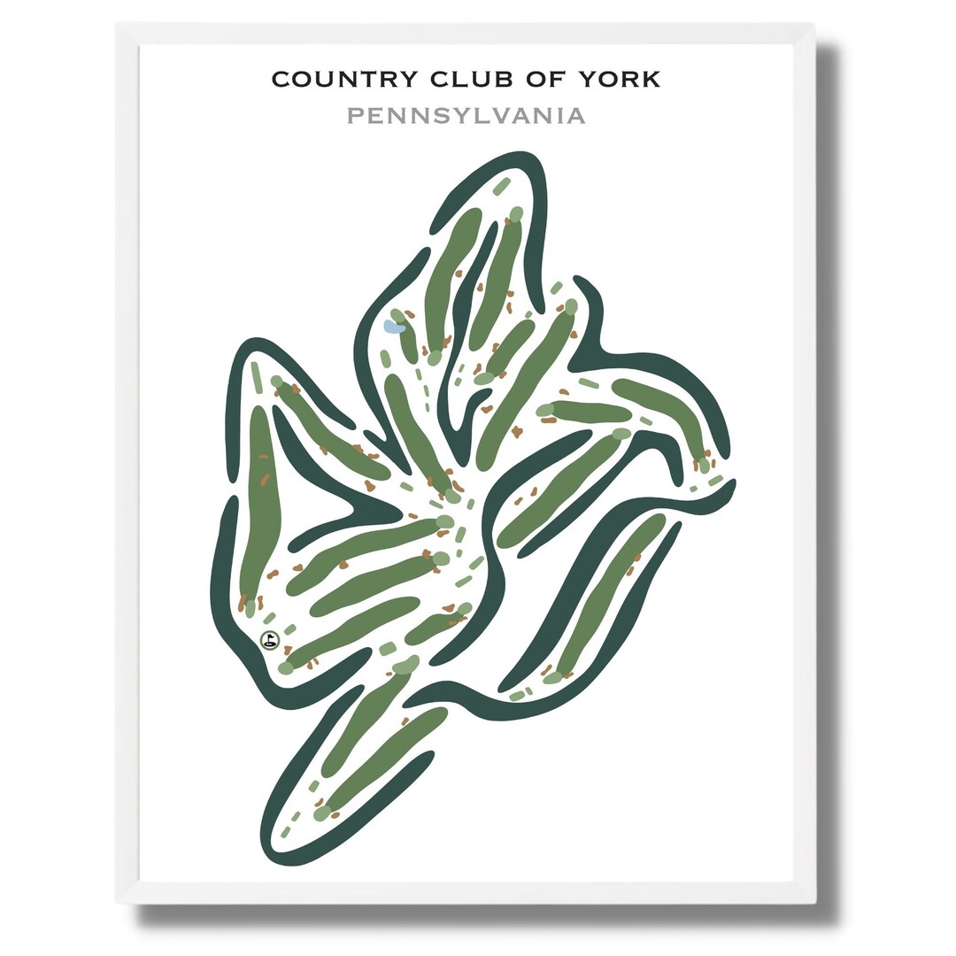 Country Club of York PA Golf Course Map Home Decor Golfer - Etsy