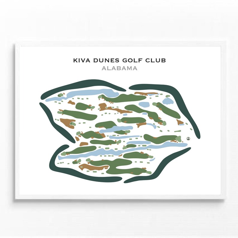 Kiva Dunes Golf Club, AL Golf Course Map Home Decor, Golfer Gift for ...