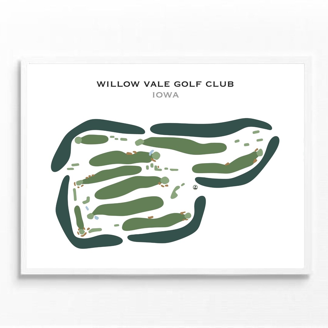 Willow Vale Golf Club, Iowa | Golf Course Map, Golf Map, Golfer Gift ...