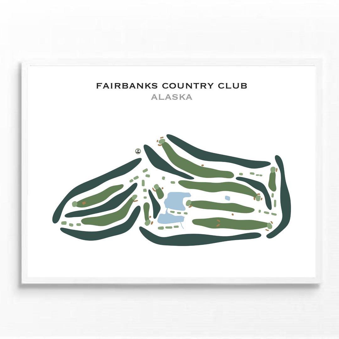 Fairbanks Country Club, AK | Golf Course Map, Golf Map, Golfer Gift for ...