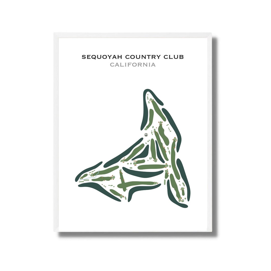 Sequoyah Country Club, CA Golf Course Map Canvas, Golf Map Wall Art ...