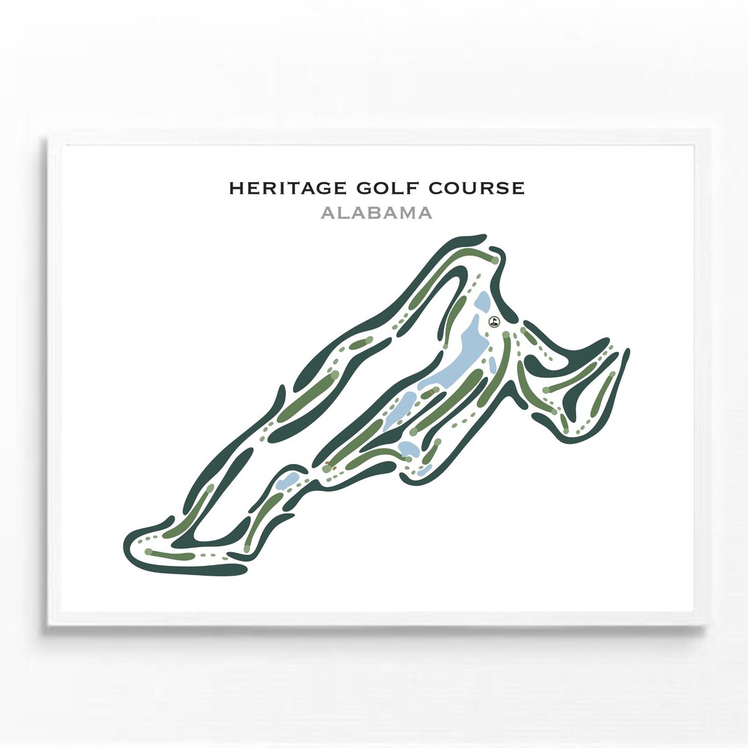 Heritage Golf Course, Alabama | Golf Course Map, Golf Map, Golfer Gift ...
