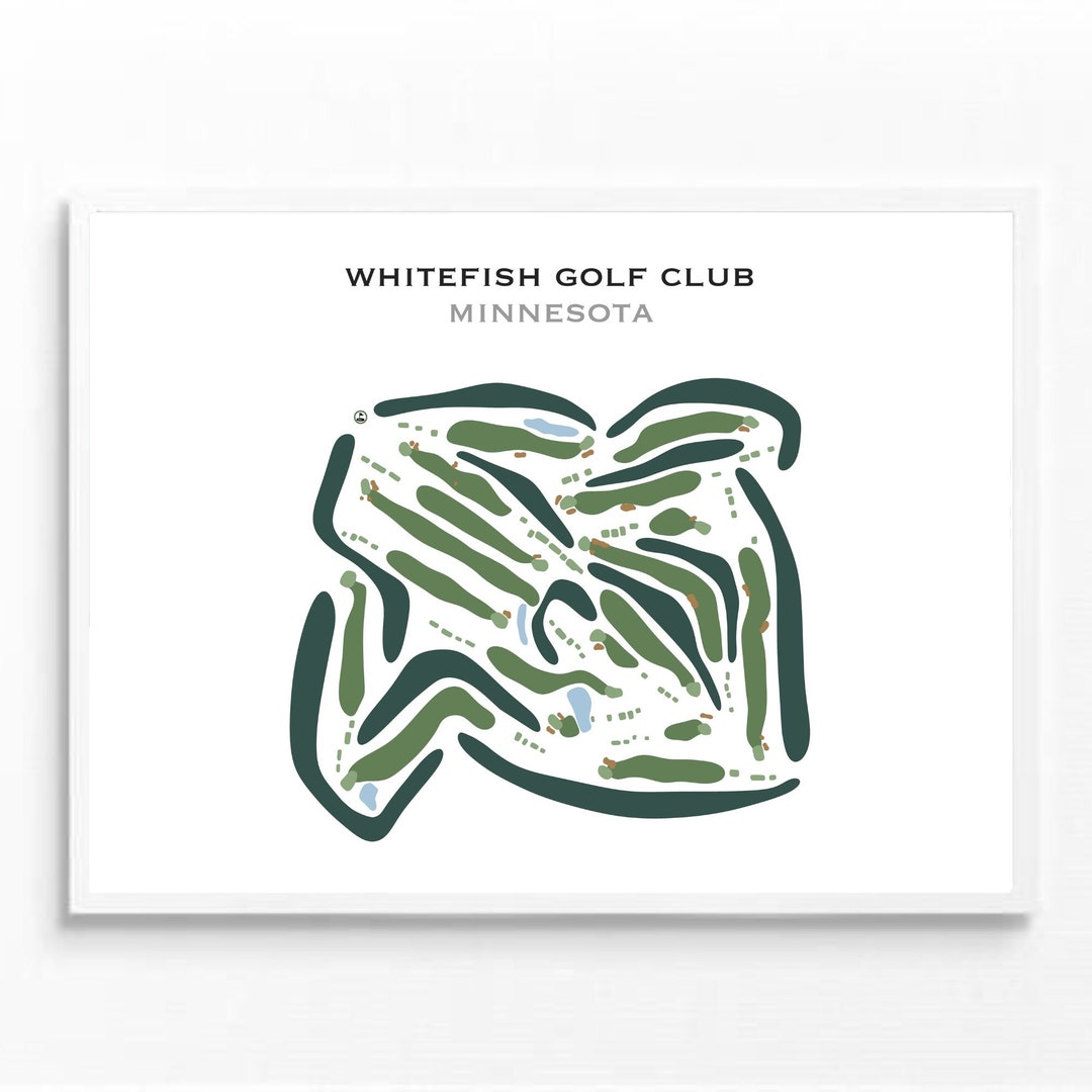 Whitefish Golf Club, MN Golf Course Map Wall Art, Golf Map Canvas, Golf ...