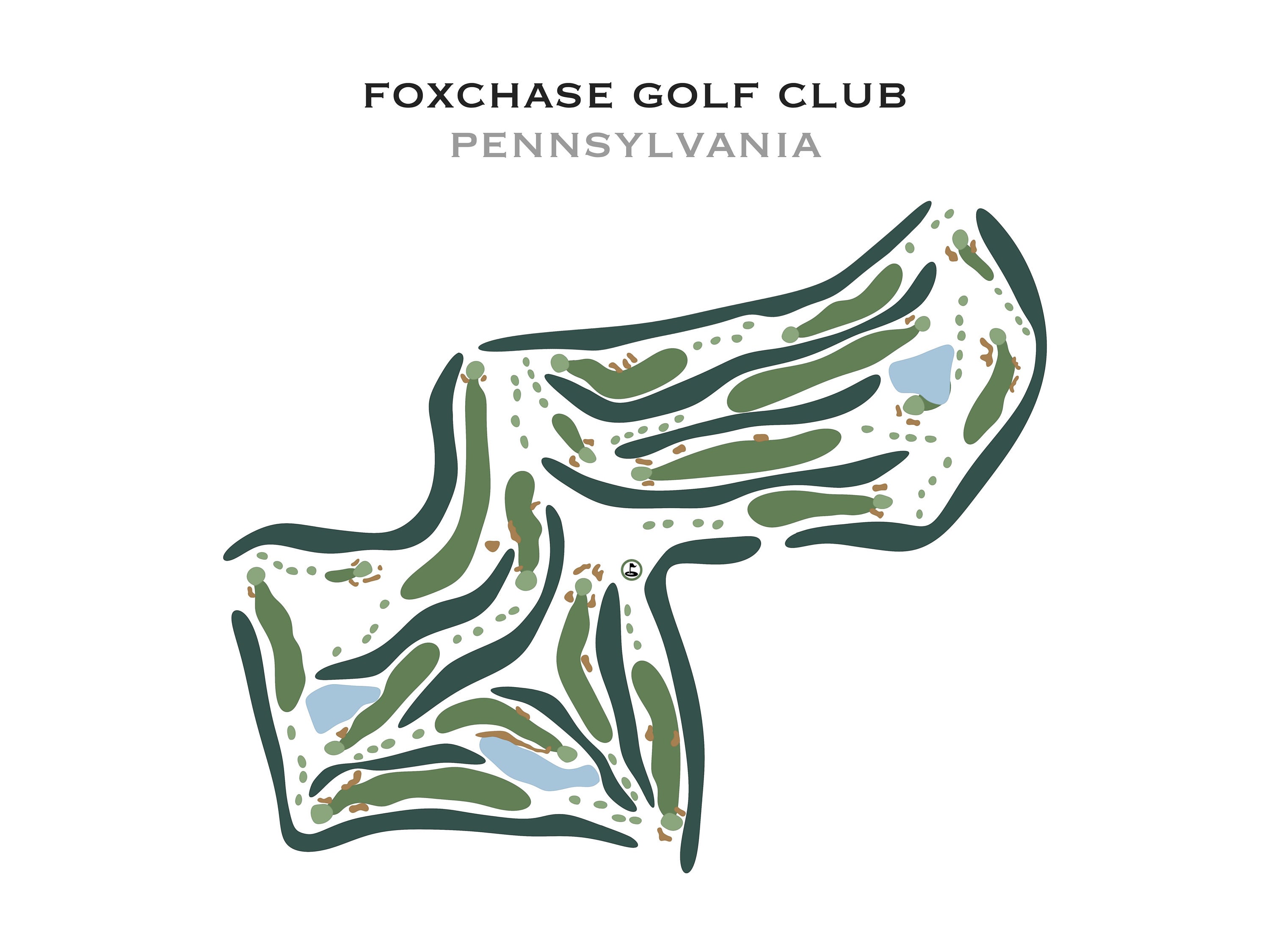Foxchase Golf Club, PA Golf Course Map, Home Decor, Golfer Gift for Him ...