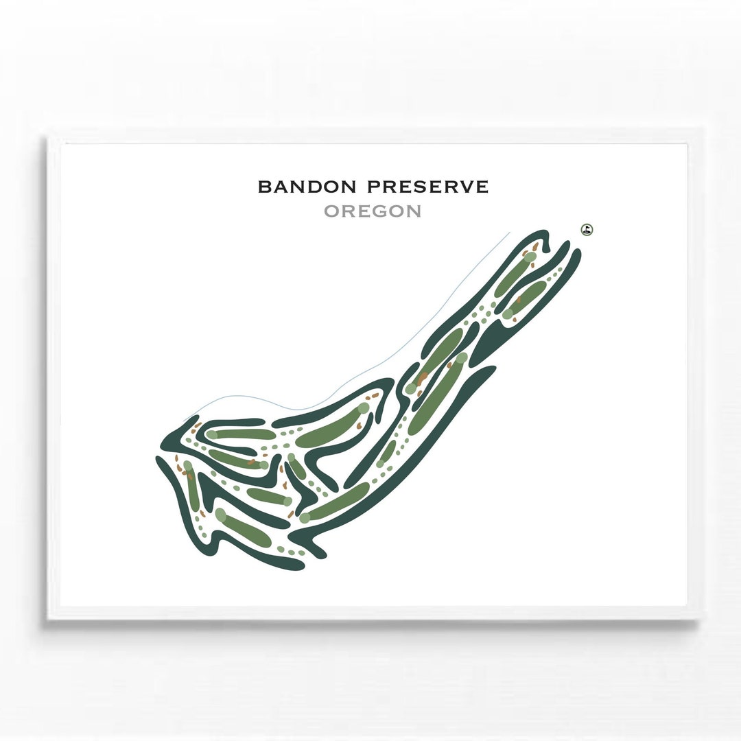 Bandon Preserve, Oregon Golf Course Map Wall Art, Golf Map Wall Poster ...