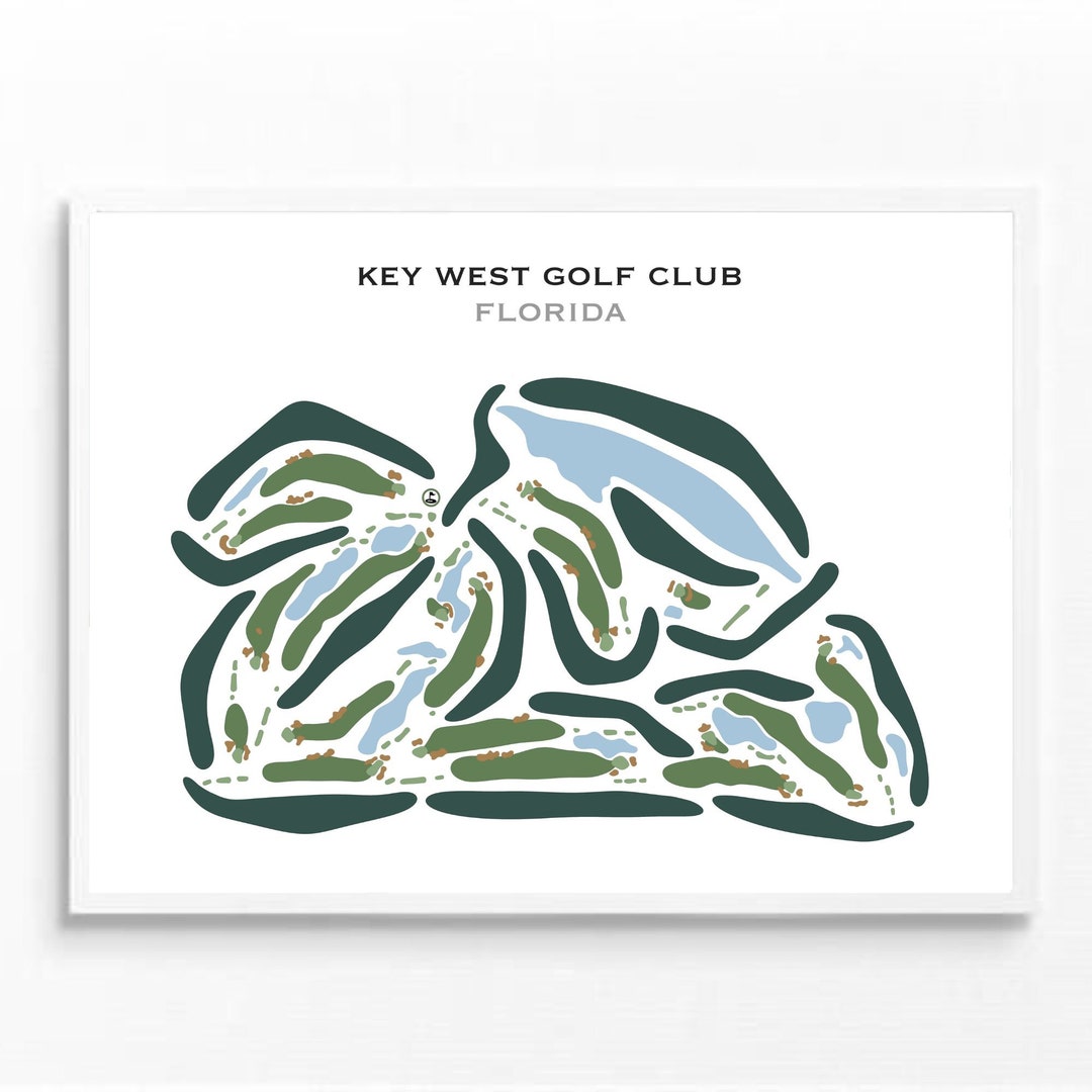 Key West Golf Club, Florida | Golf Course Map, Golf Map, Golfer Gift ...