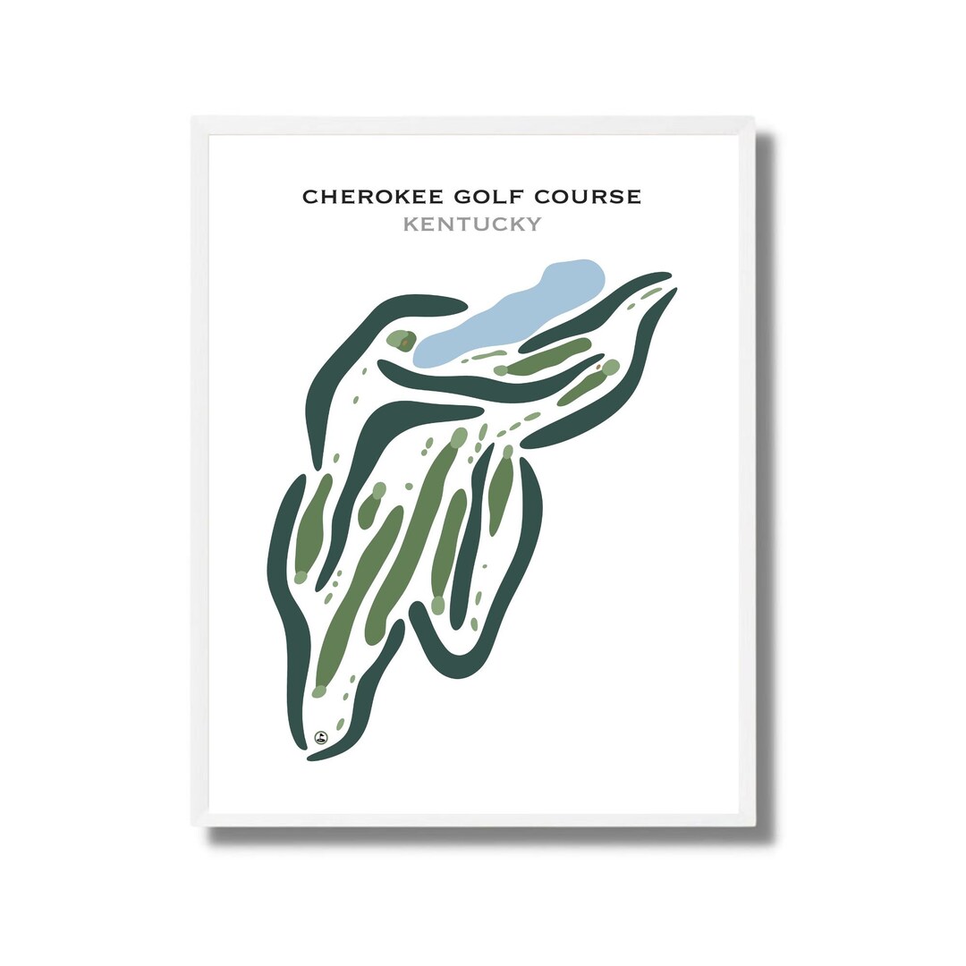 Cherokee Golf Course, KY Golf Course Map Canvas, Golf Map Art Print ...