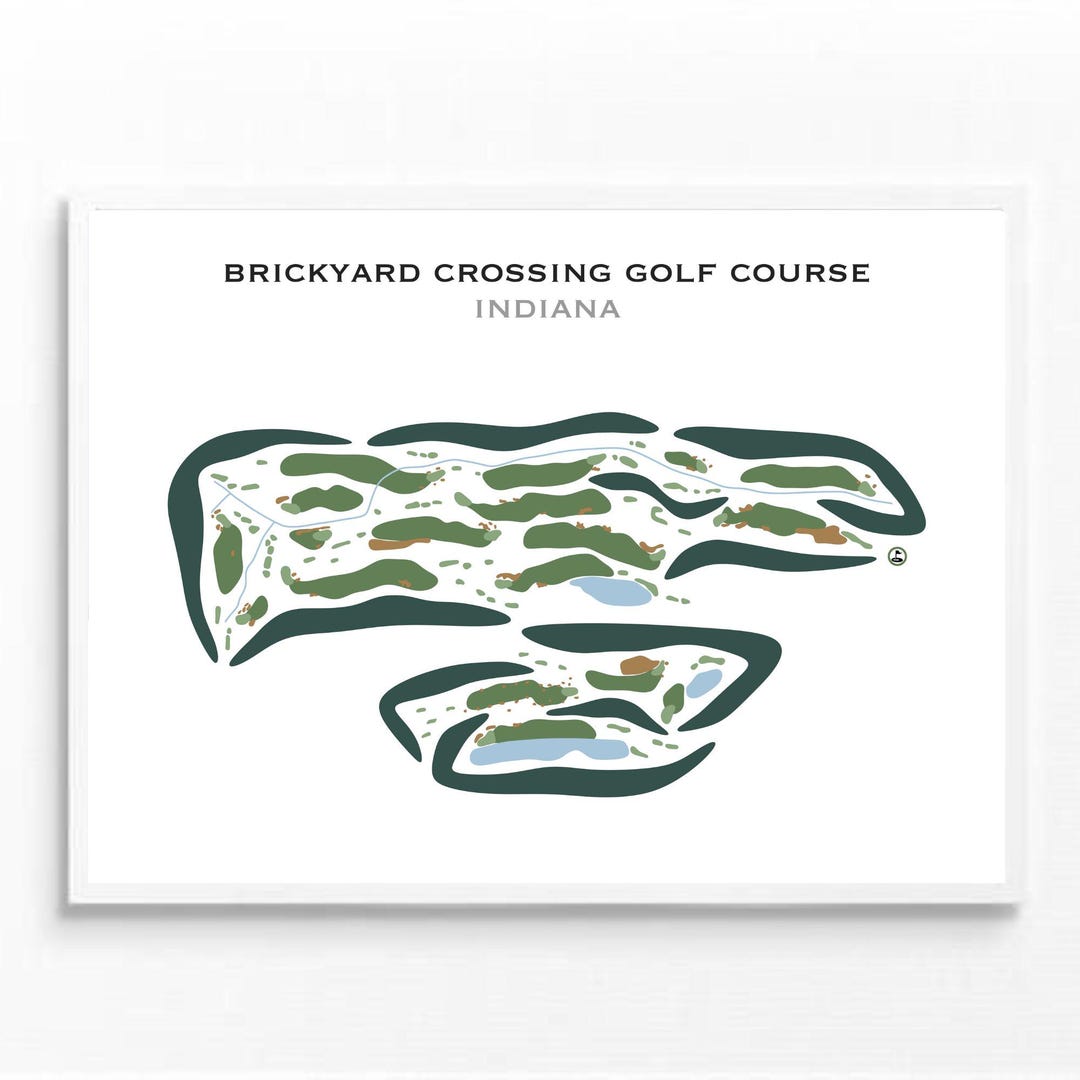 Brickyard Crossing, Indiana, Golf Course Map, Golf Artwork, Gift for ...