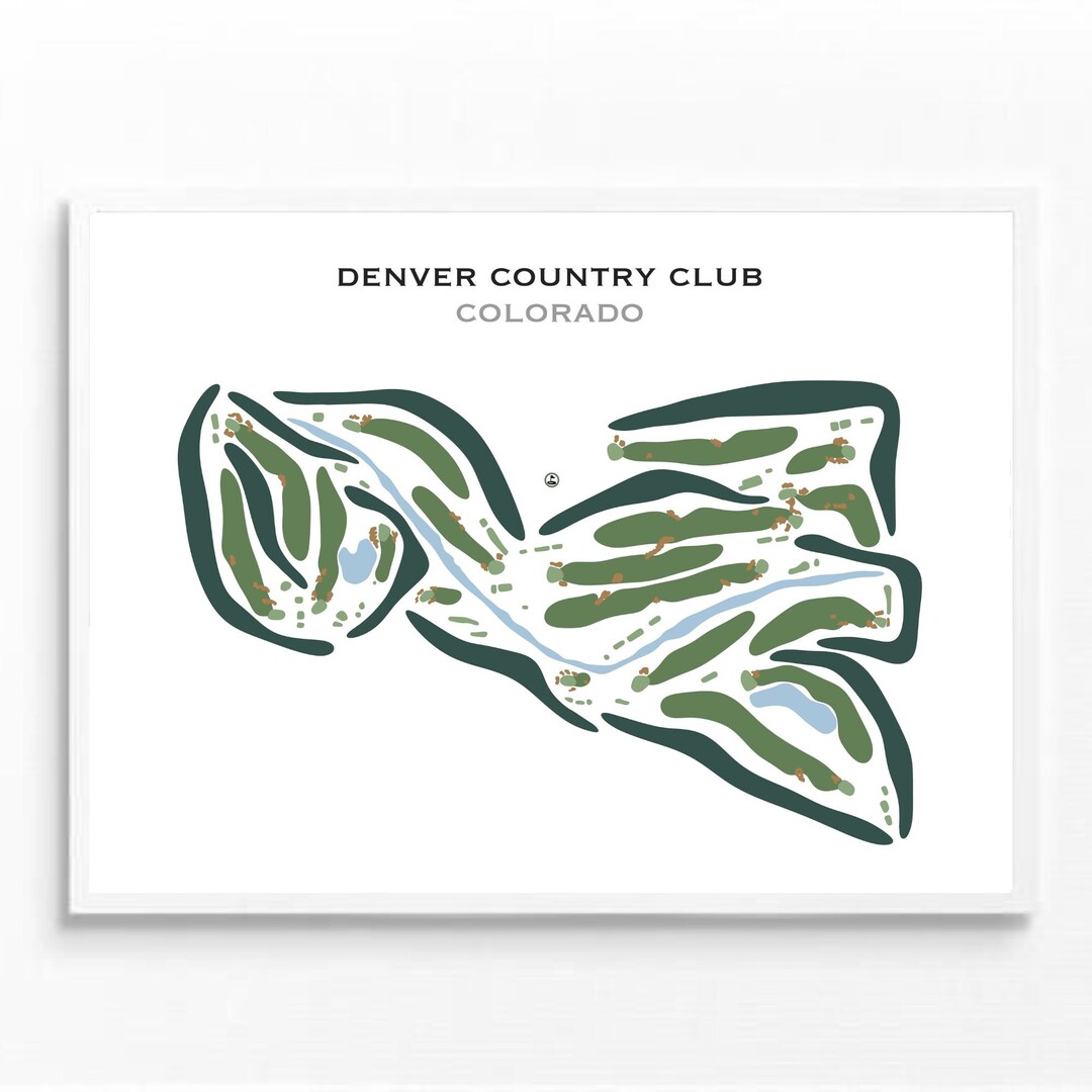 Denver Country Club, CO Golf Course Map Canvas, Golf Map Wall Art, Golf ...