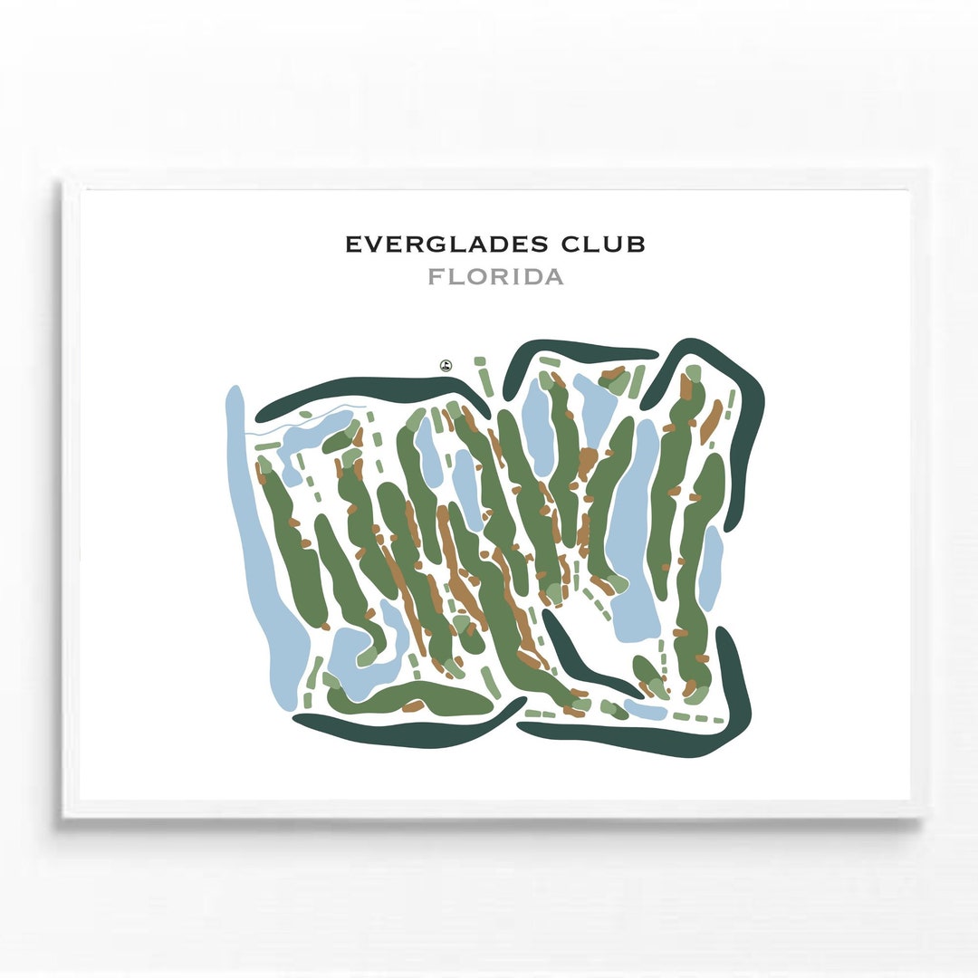 Everglades Club, Florida | Golf Course Map, Golf Map, Golfer Gift for ...