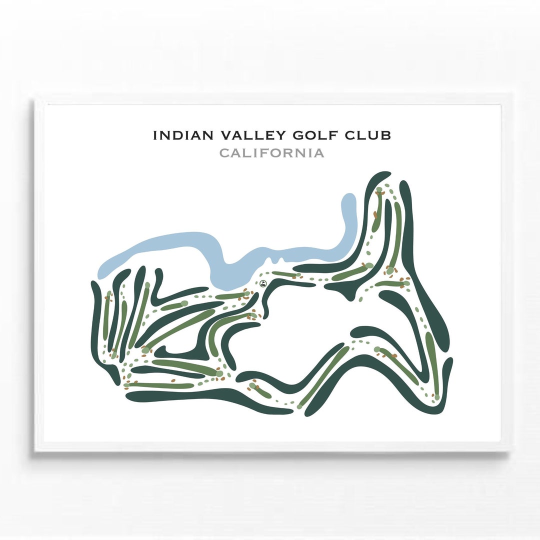 Indian Valley Golf Club, CA Golf Course Map, Home Decor, Golfer Gift ...
