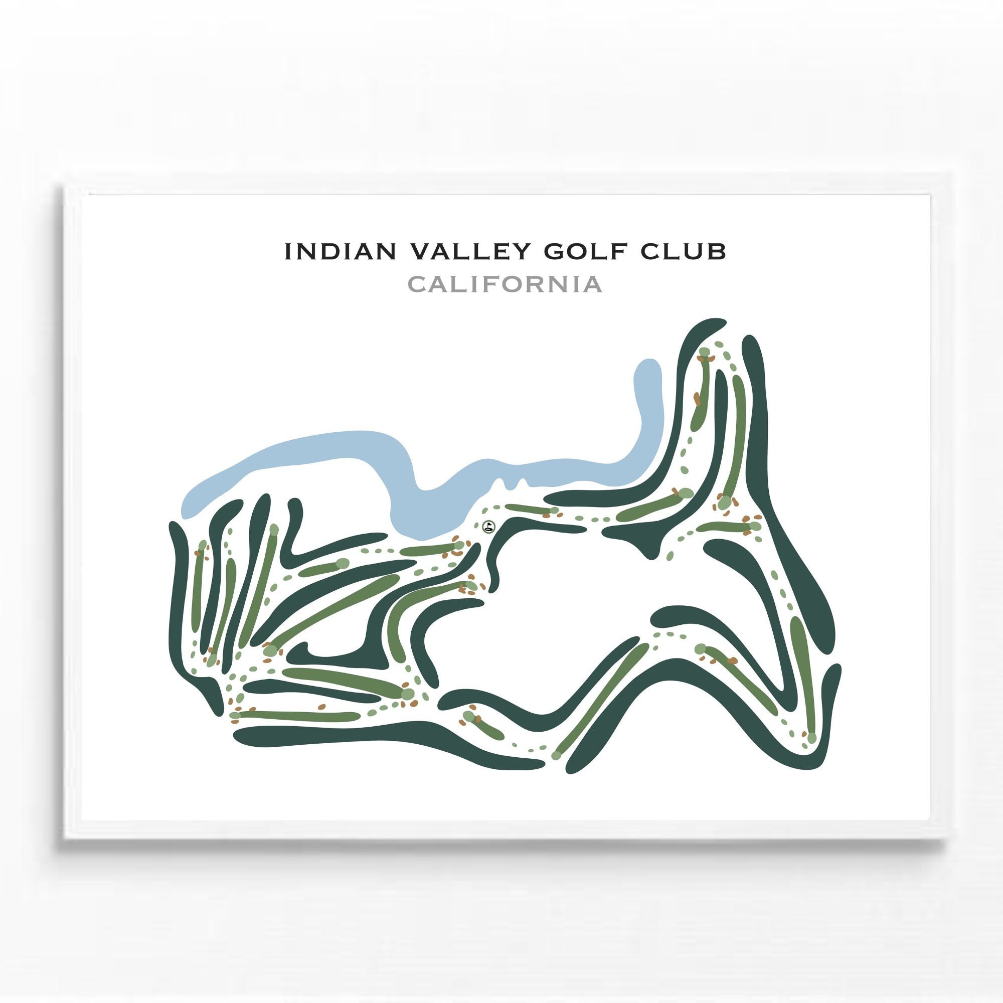 Indian Valley Golf Club, CA Golf Course Map, Home Decor, Golfer Gift ...