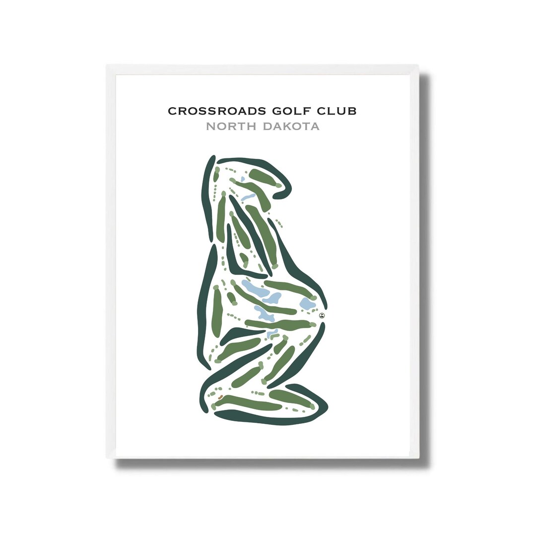 Crossroads Golf Club, ND | Golf Course Map, Golf Map, Golfer Gift for ...