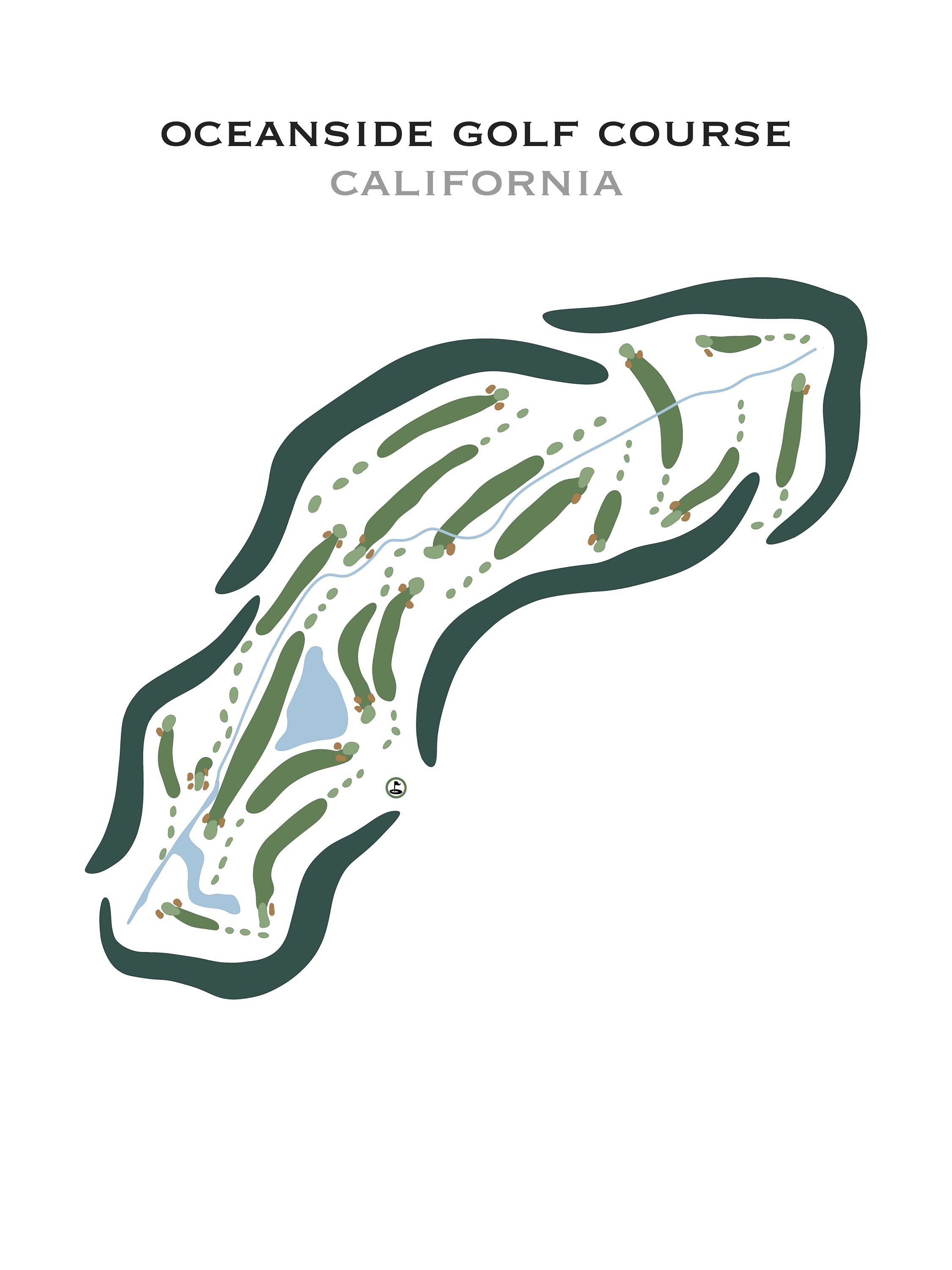 Oceanside Golf Course CA Golf Course Map Home Decor - Etsy