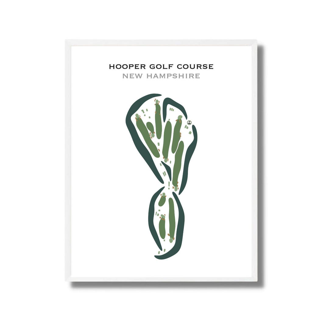 Hooper Golf Course, NH Golf Course Map Canvas, Golf Map Wall Art, Golf ...