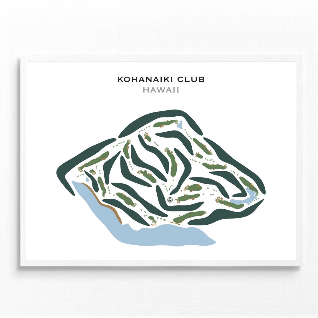 Kohanaiki Club, Hawaii | Golf Course Map, Golf Map, Golfer Gift for Him ...