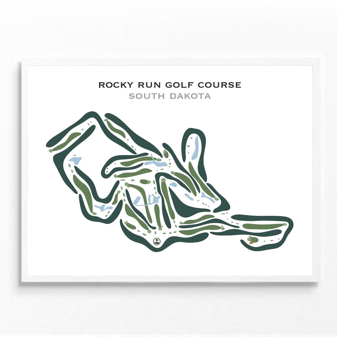 Rocky Run Golf Course, SD | Golf Course Map, Golf Map, Golfer Gift for ...