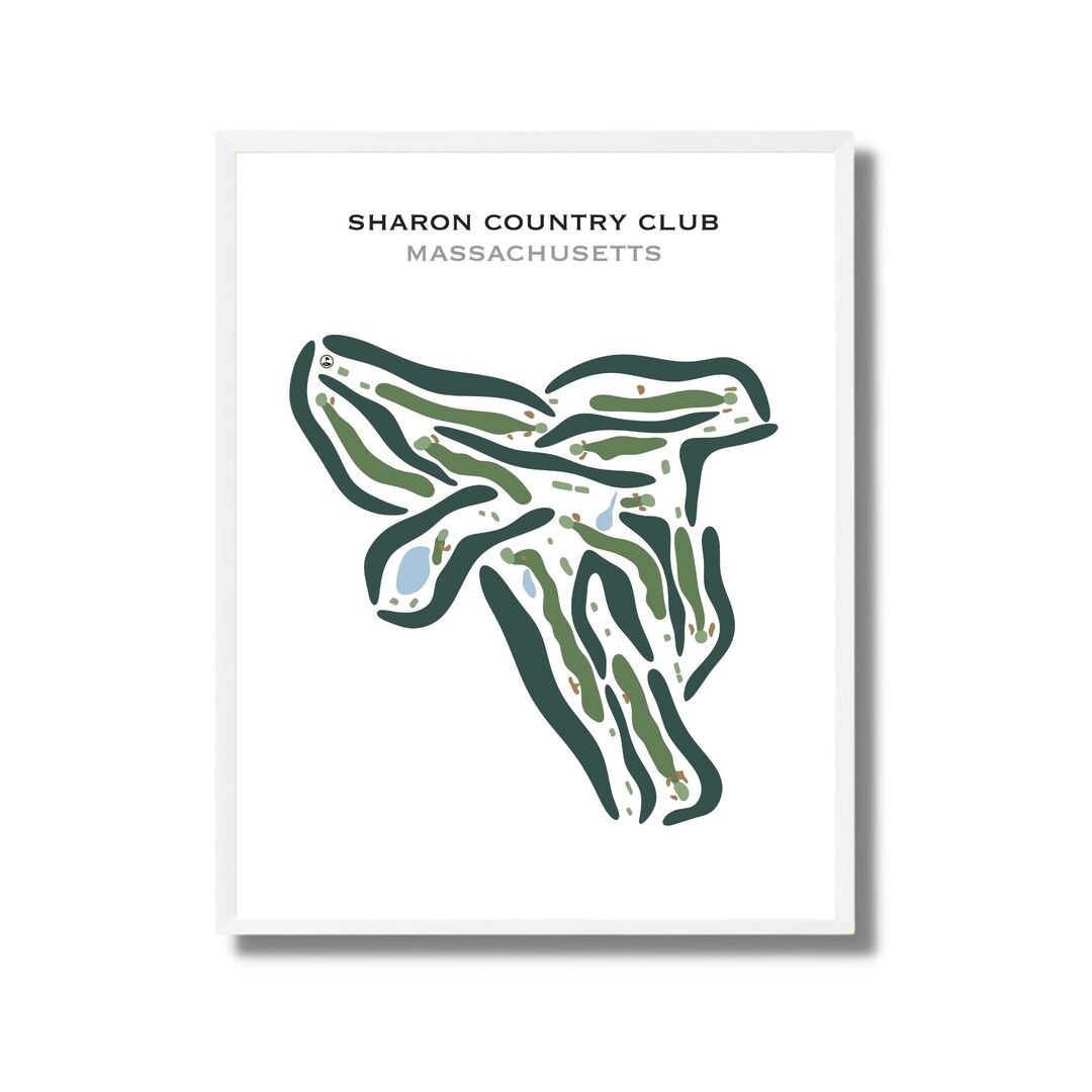 Sharon Country Club, MA | Golf Course Map, Golf Map, Golfer Gift for ...