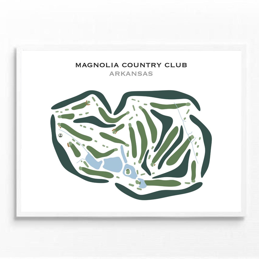 Magnolia Country Club, AR | Golf Course Map, Golf Map, Golfer Gift for ...