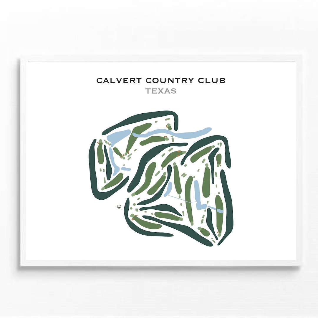 Calvert Country Club, Texas | Golf Course Map, Golf Map, Golfer Gift ...