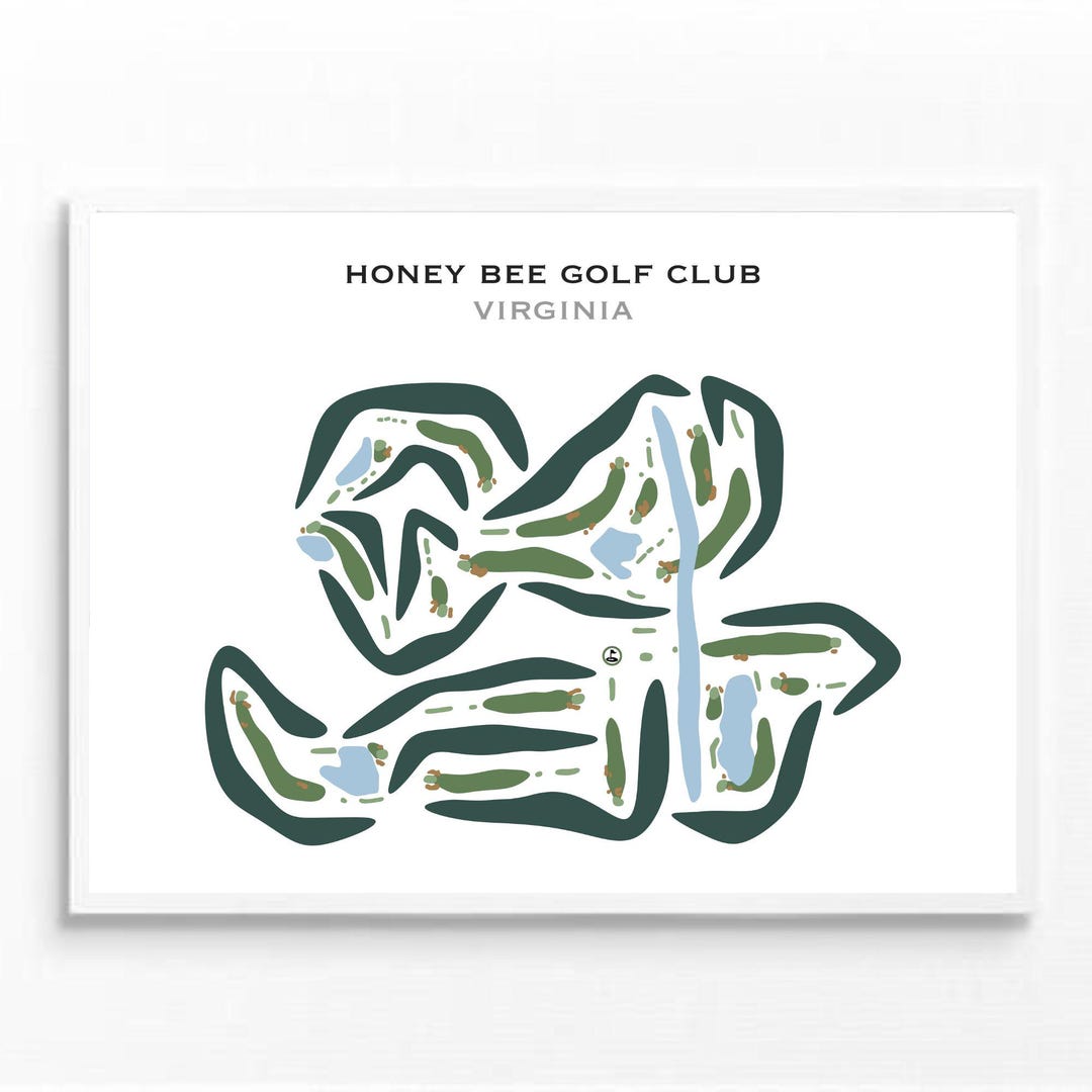 Honey Bee Golf Club, Virginia | Golf Course Map Wall Art, Golf Map ...