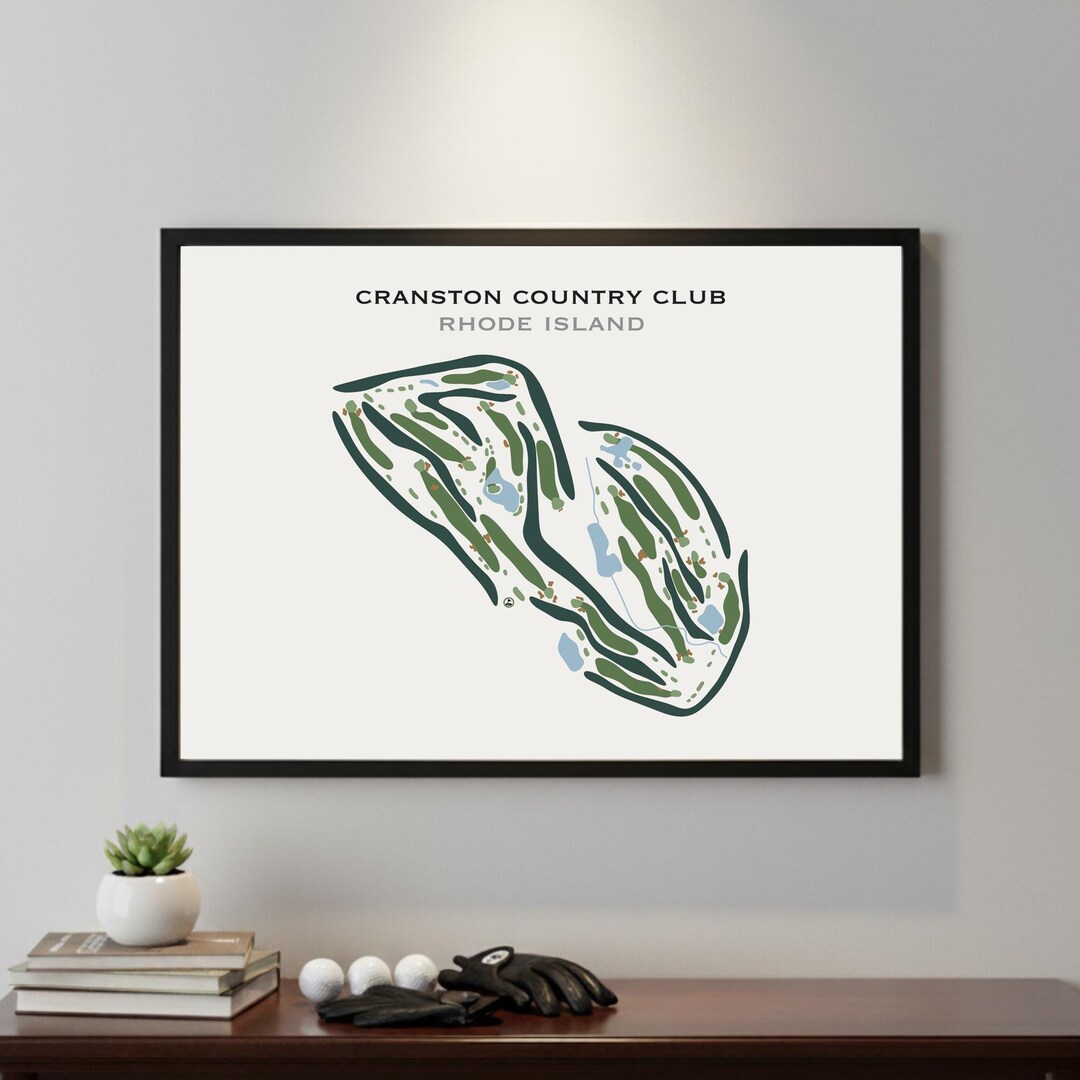 Cranston Country Club, RI | Golf Course Map, Golf Map, Golfer Gift for ...