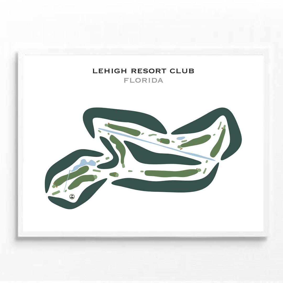 Lehigh Resort Club, Florida | Golf Course Map, Golf Map, Golfer Gift ...