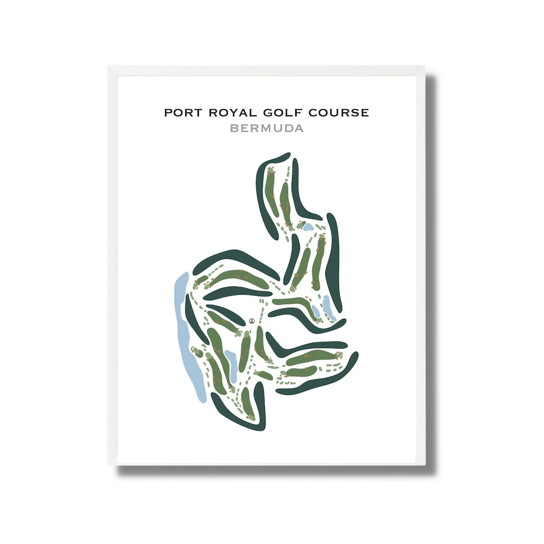 Port Royal Golf Course, Bermuda Golf Course Map Canvas Wall Art, Golf ...