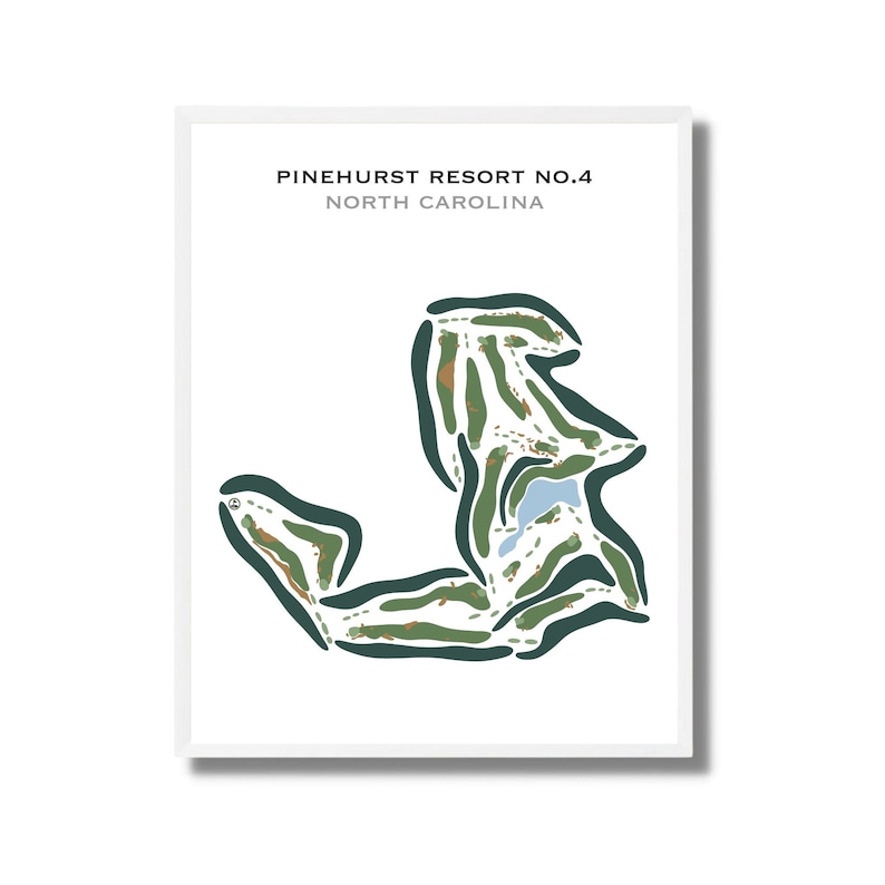 Pinehurst Resort No. 4, NC Golf Course Map, Home Decor, Golfer Gift for ...