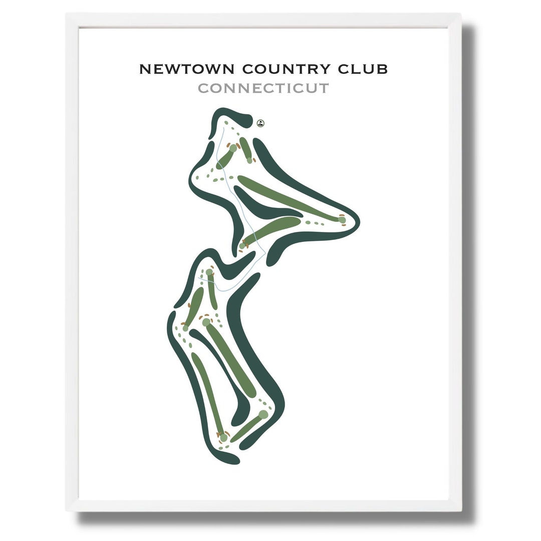 Newtown Country Club CT Golf Course Map Home Decor Golfer - Etsy